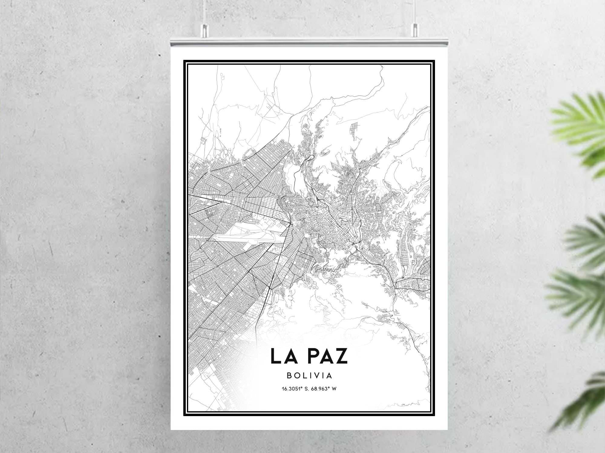 La Paz Map Print, La Paz Map Poster Wall Art, La Paz City Map, La Paz ...
