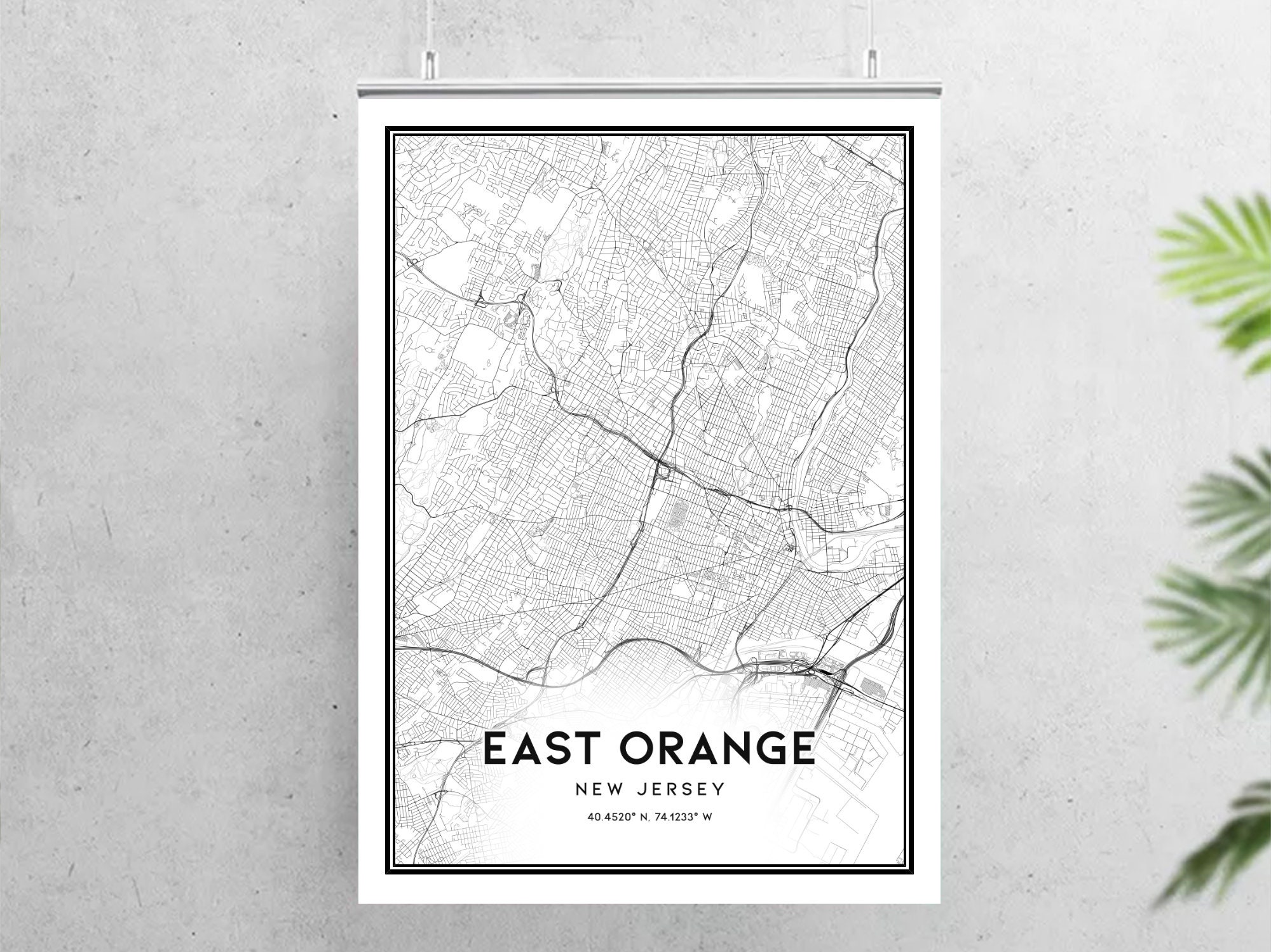 East Orange Map Print East Orange Map Poster Wall Art Nj - Etsy
