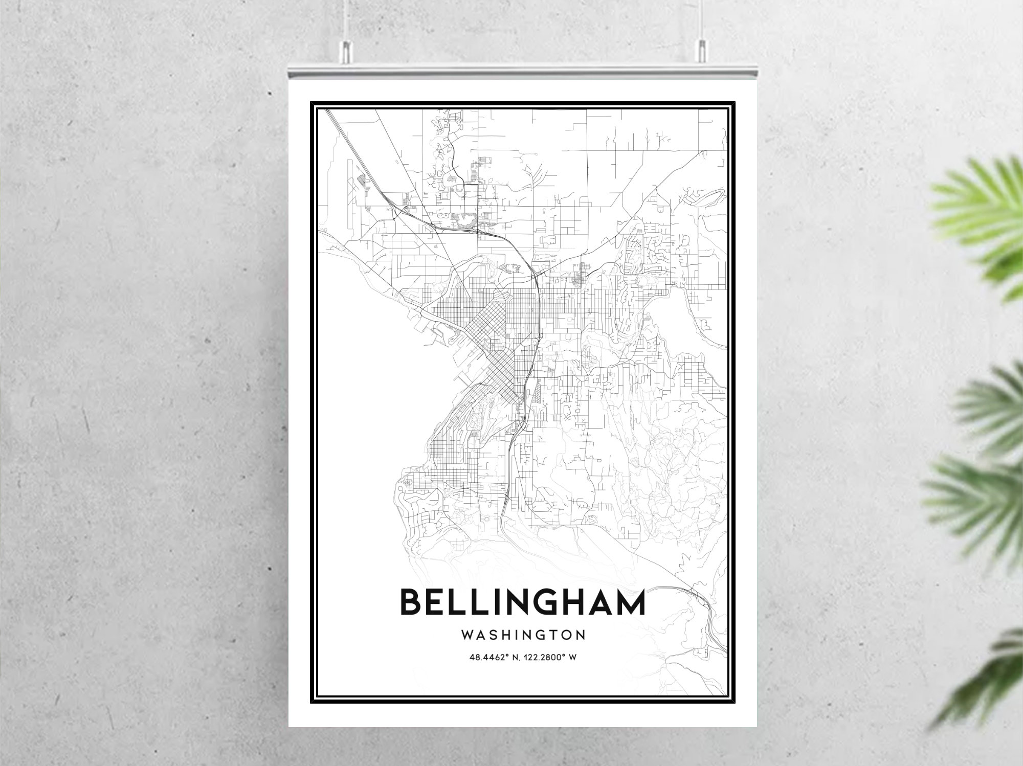 Bellingham Map Print Bellingham Map Poster Wall Art Wa City | Etsy
