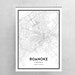 Roanoke Map Print Roanoke Map Poster Wall Art Va City Map - Etsy