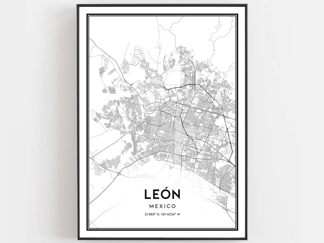 León Map Print, León Map Poster Wall Art, León City Map, León Print ...