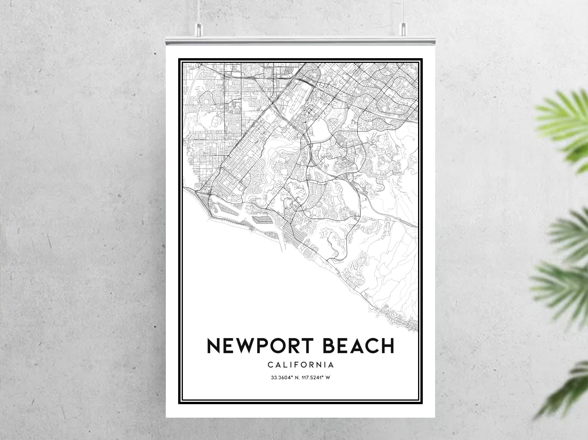 Newport Beach Map Print Newport Beach Map Poster Wall Art Ca | Etsy