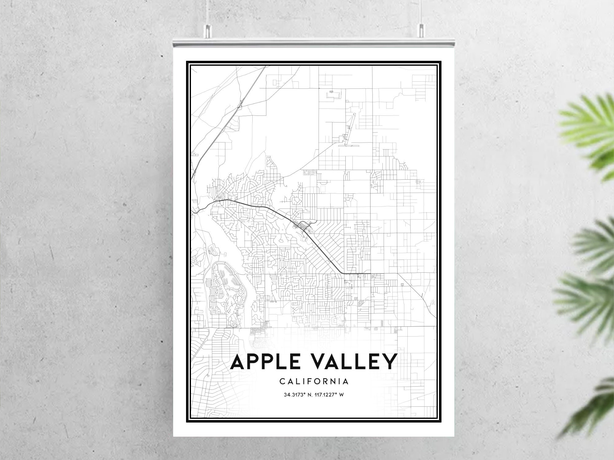 Apple Valley Map Print Apple Valley Map Poster Wall Art Ca - Etsy