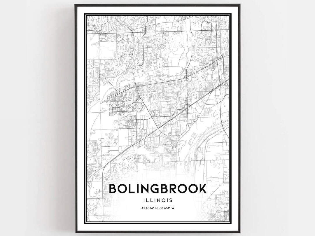 Bolingbrook Map Print, Bolingbrook Map Poster Wall Art, Il City Map ...