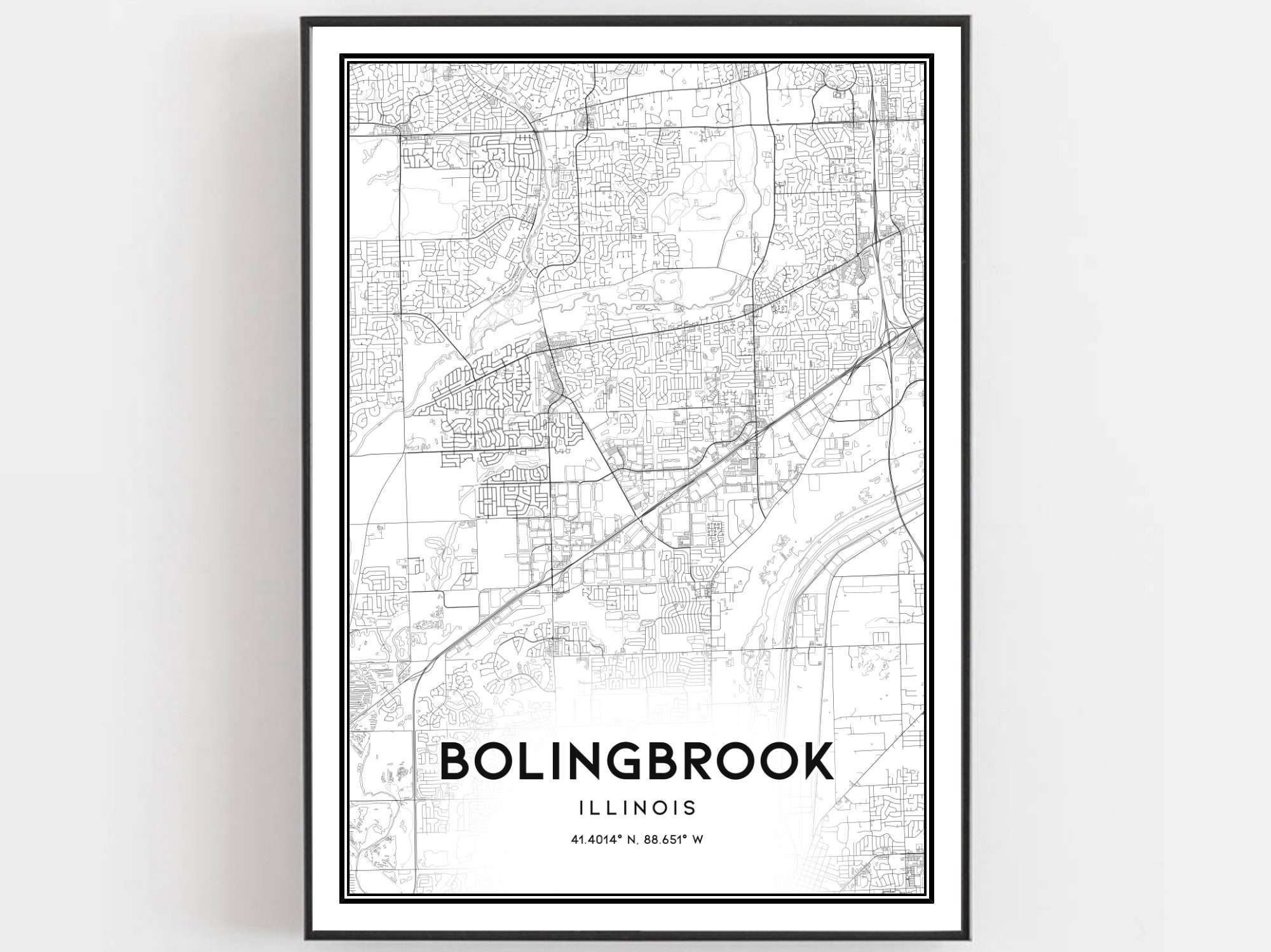 Bolingbrook Map Print Bolingbrook Map Poster Wall Art Il | Etsy