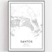 Santos Map Print Santos Map Poster Wall Art Santos City Map - Etsy