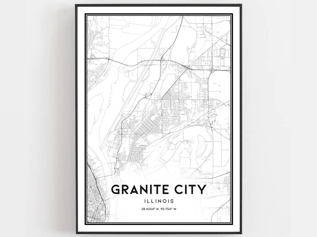 Granite City Map Print, Granite City Map Poster Wall Art, Il City Map ...