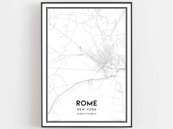 Rome Map Print Rome Map Poster Wall Art Ny City Map New - Etsy