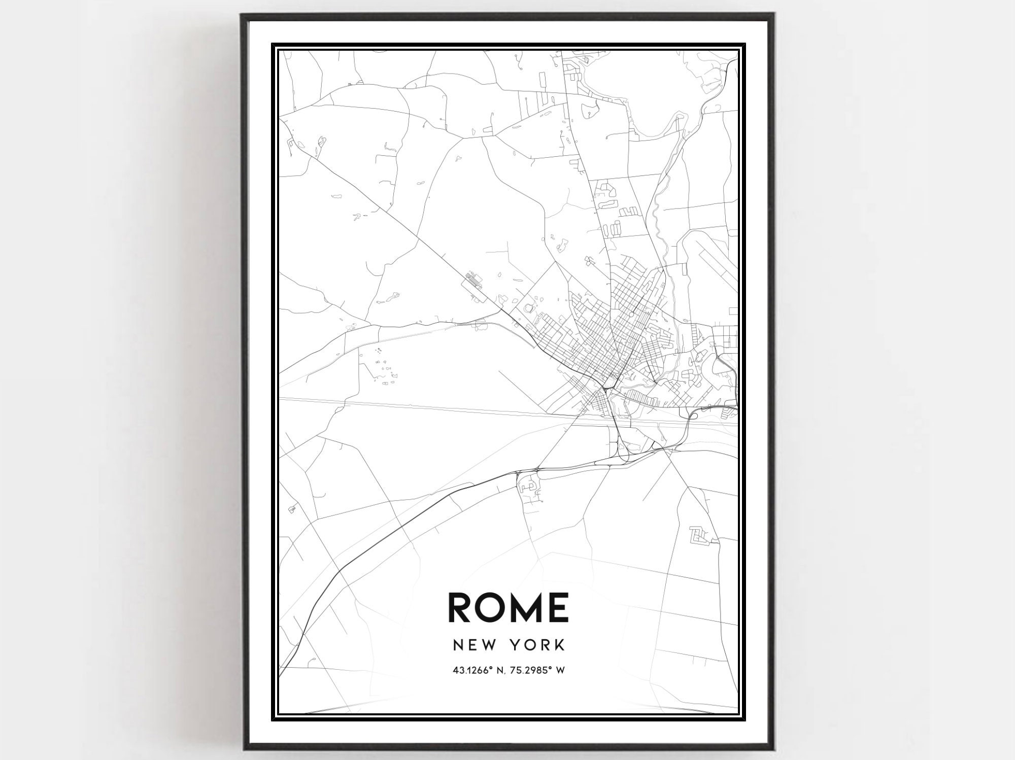 Rome Map Print Rome Map Poster Wall Art Ny City Map New | Etsy
