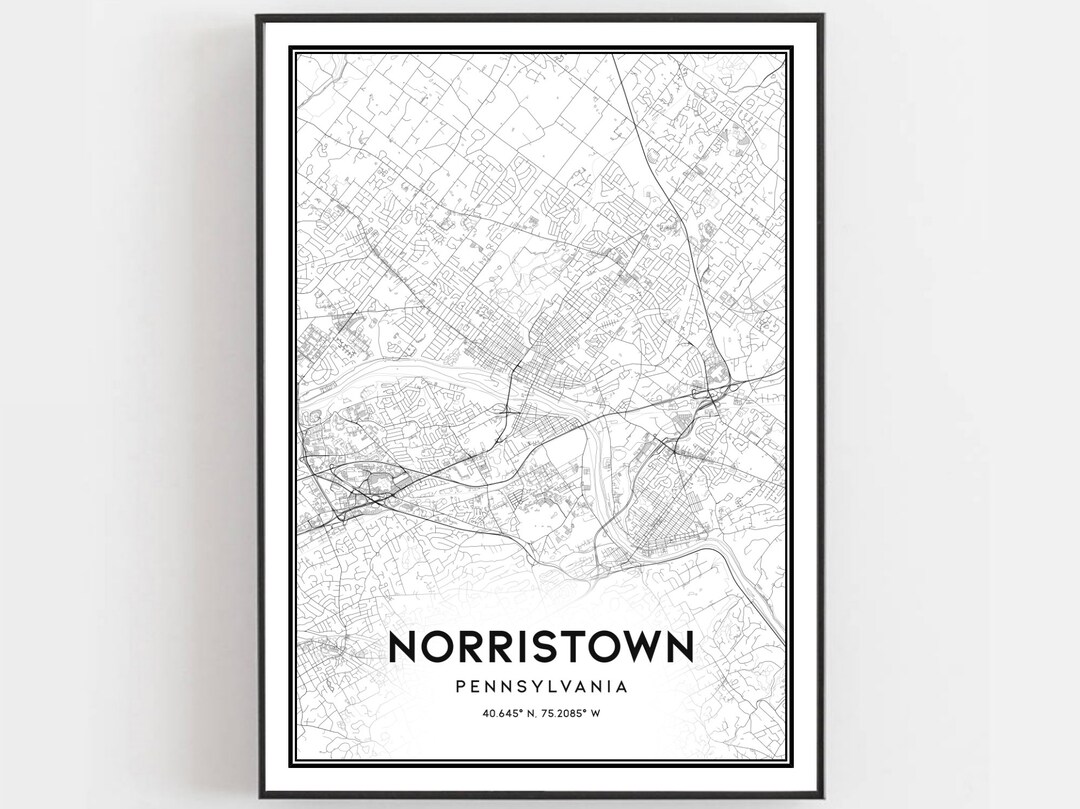 Norristown Map Print, Norristown Map Poster Wall Art, Pa City Map ...