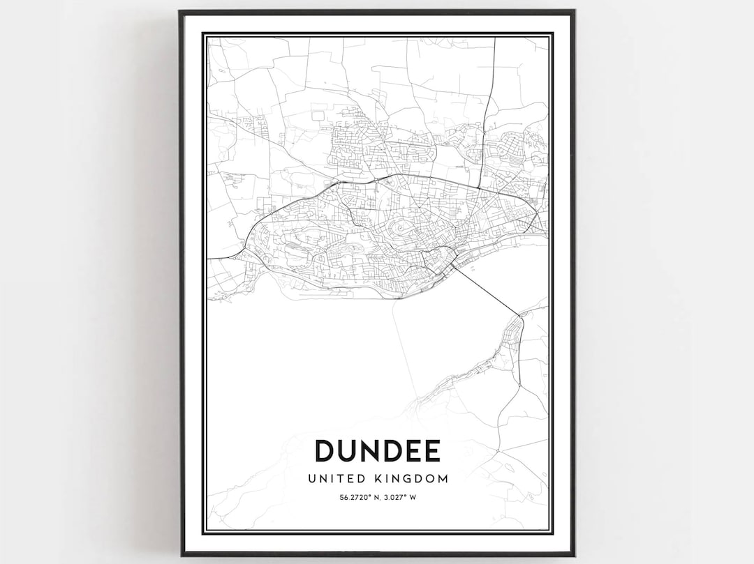 Dundee Map Print, Dundee Map Poster Wall Art, Dundee City Map, Dundee ...