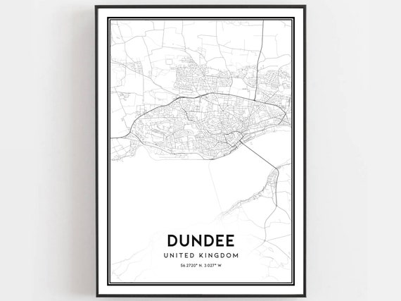 Dundee Map Print Dundee Map Poster Wall Art Dundee City | Etsy