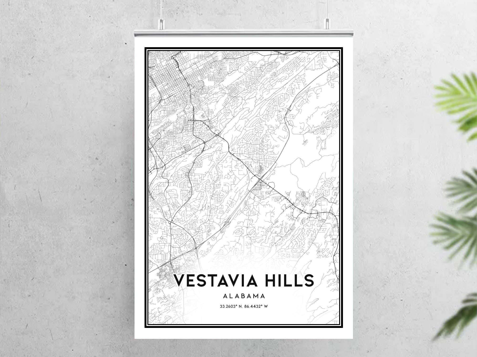 Vestavia Hills Map Print, Vestavia Hills Map Poster Wall Art, Al City ...