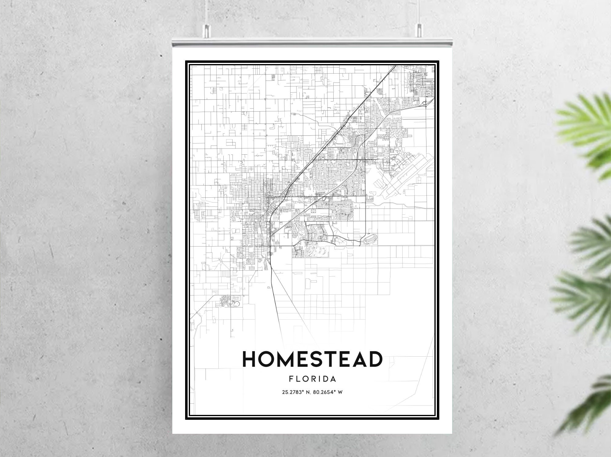 Homestead Map Print Homestead Map Poster Wall Art Fl City - Etsy Australia