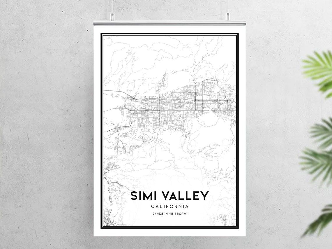 Simi Valley Map Print Simi Valley Map Poster Wall Art Ca | Etsy