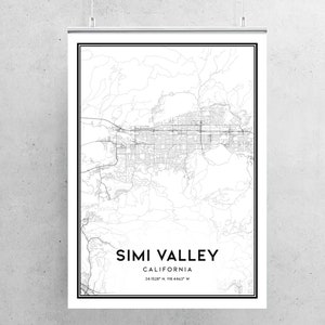 Simi Valley Map Print, Simi Valley Map Poster Wall Art, Ca City Map ...