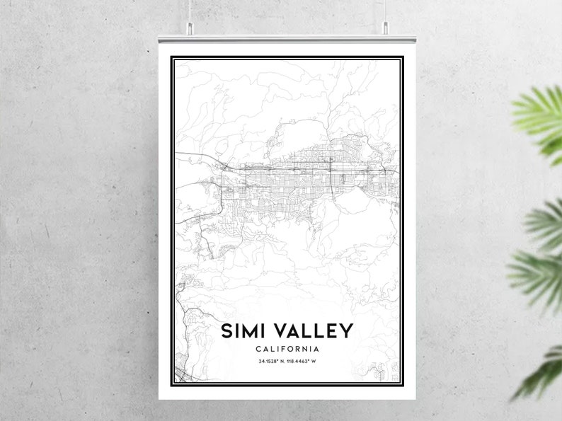 Simi Valley Map Print Simi Valley Map Poster Wall Art Ca | Etsy