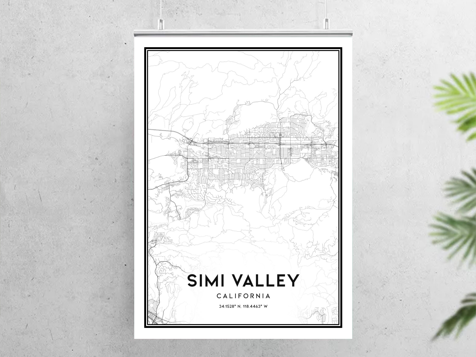 Simi Valley Map Print Simi Valley Map Poster Wall Art Ca | Etsy