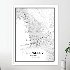 Berkeley Map Print, Berkeley Map Poster Wall Art, Ca City Map ...