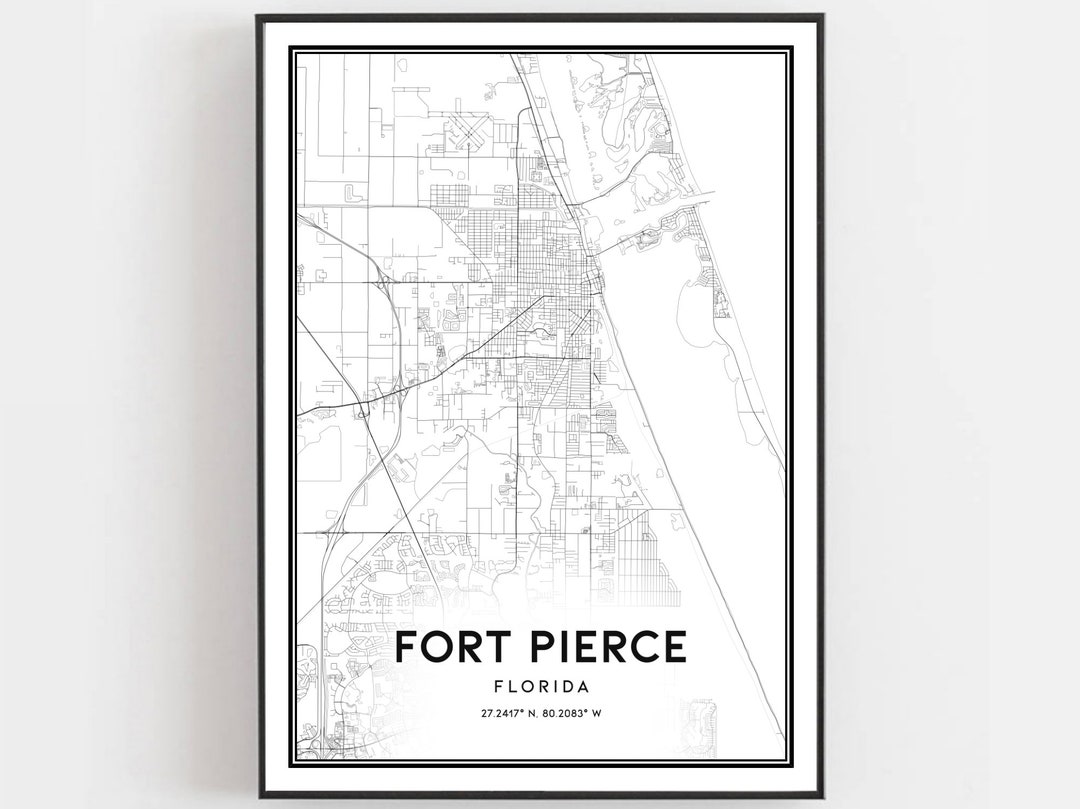 Fort Pierce Map Print, Fort Pierce Map Poster Wall Art, Fl City Map ...