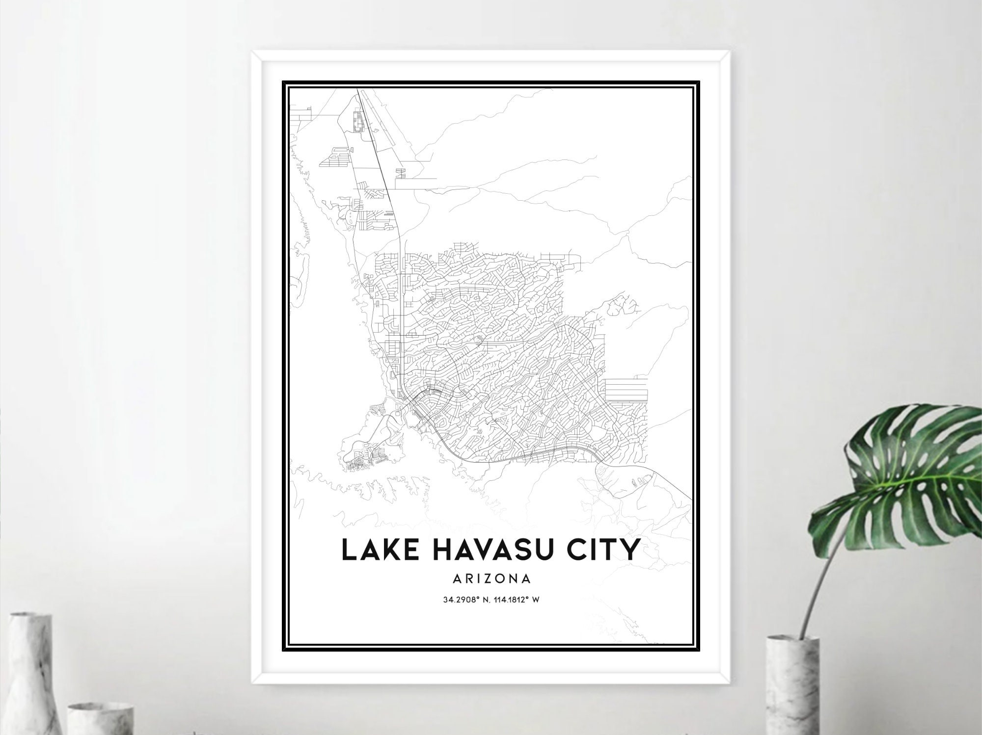 Lake Havasu City Map Print, Lake Havasu City Map Poster Wall Art, Az ...