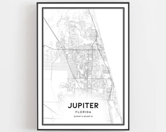 Jupiter Map Wall Art - Etsy