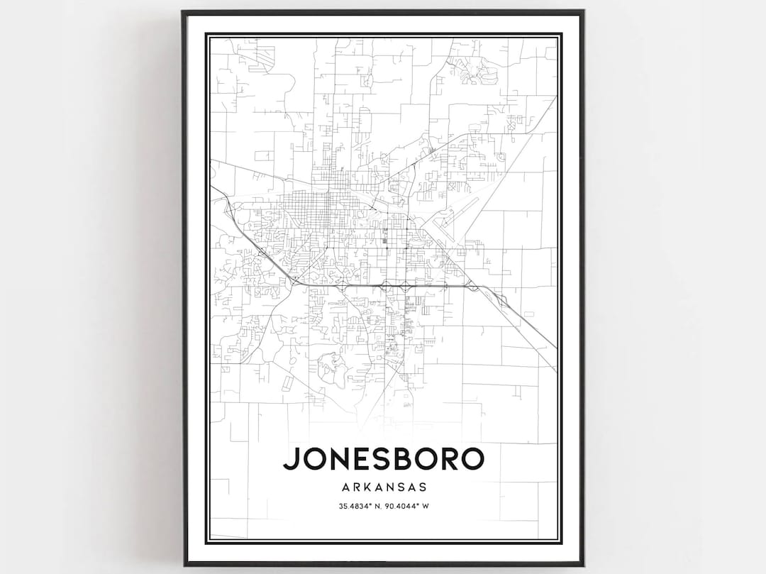 Jonesboro Map Print, Jonesboro Map Poster Wall Art, Ar City Map ...