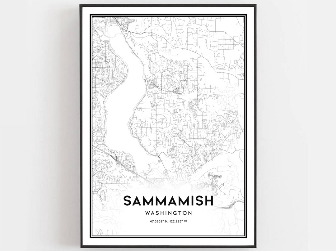 Sammamish Map Print, Sammamish Map Poster Wall Art, Wa City Map ...