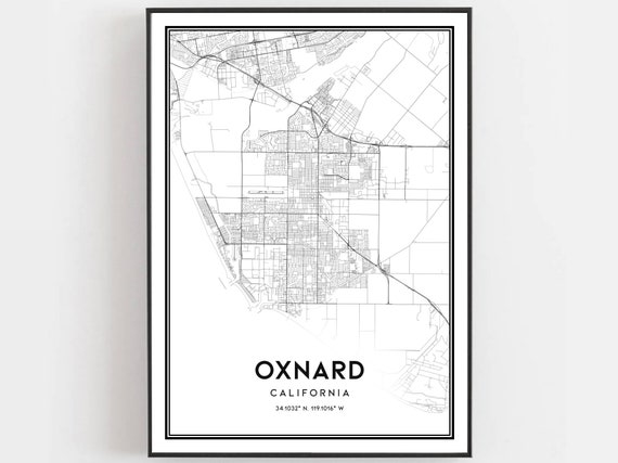 Oxnard Map Print Oxnard Map Poster Wall Art Ca City Map | Etsy