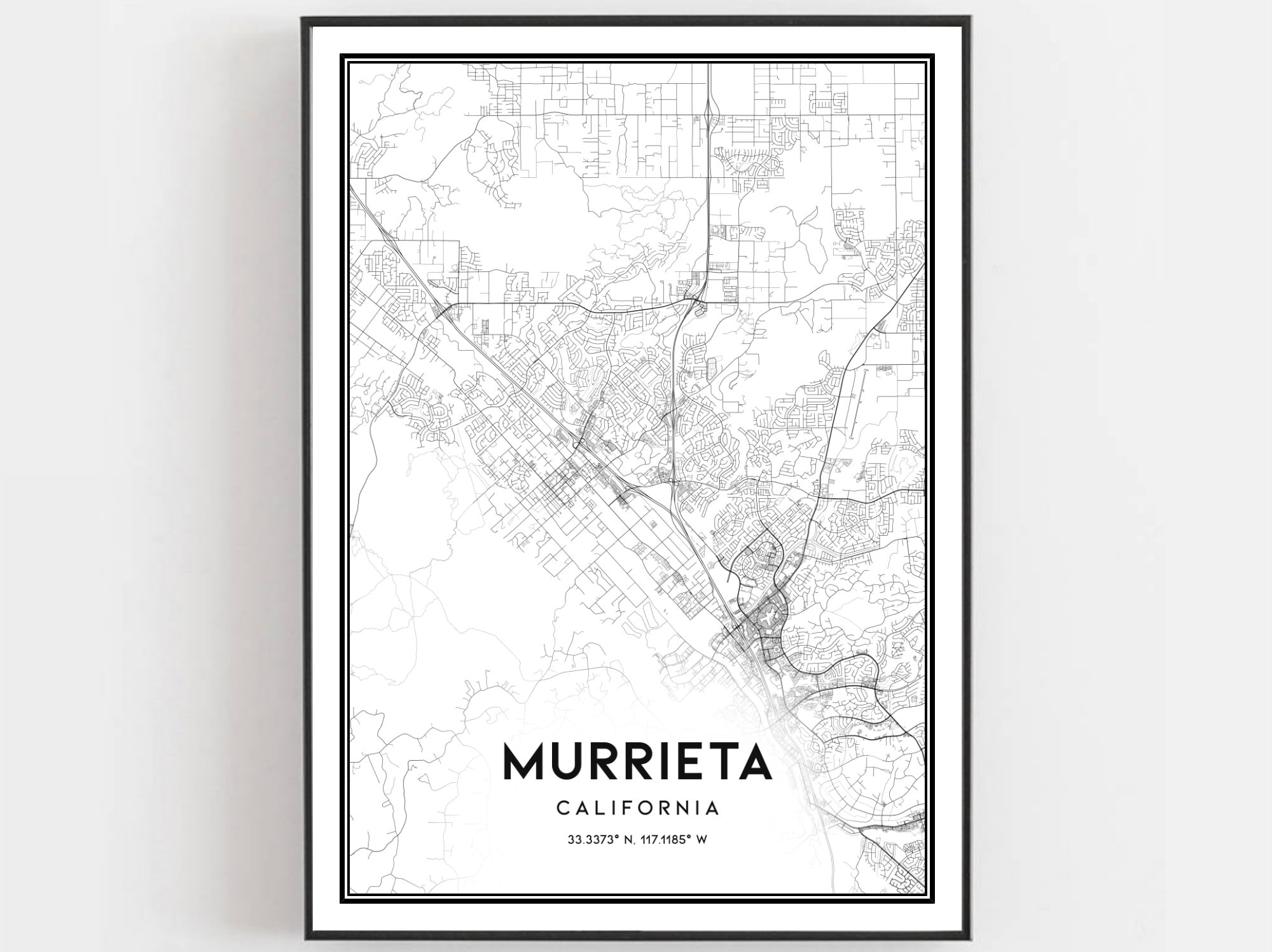 Murrieta Map Print Murrieta Map Poster Wall Art Ca City Map | Etsy