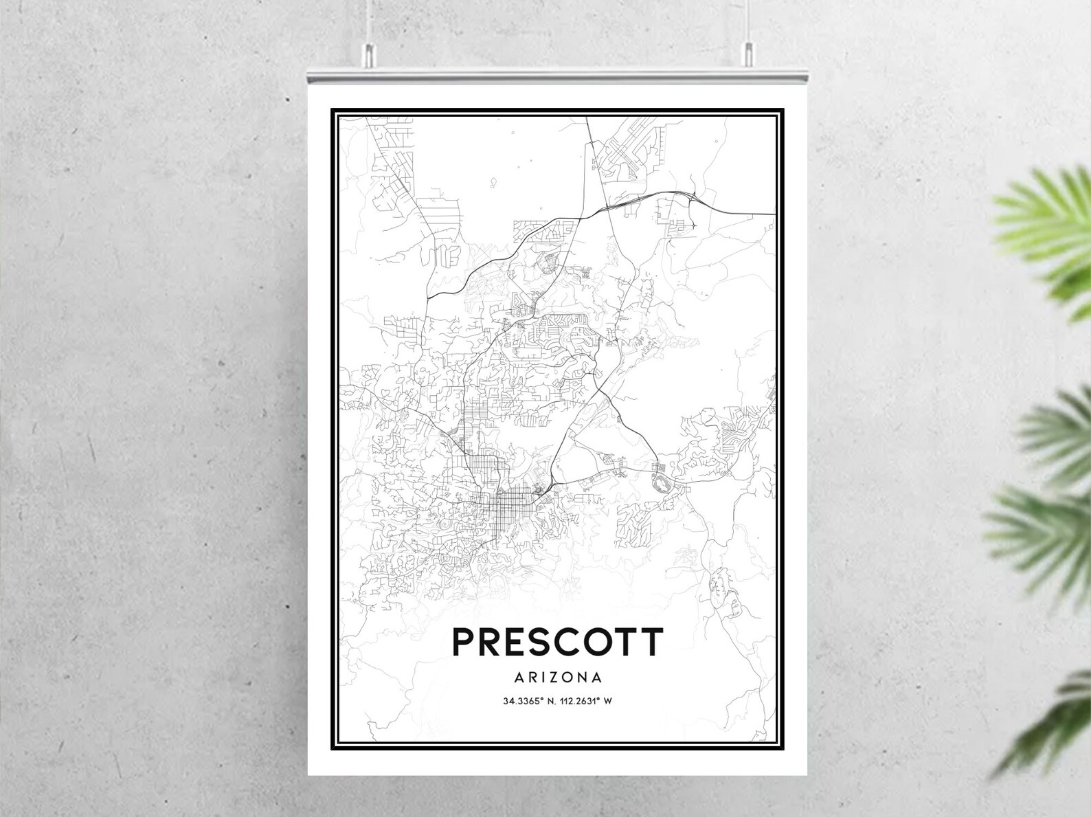 Prescott Map Print Prescott Map Poster Wall Art Az City Map - Etsy