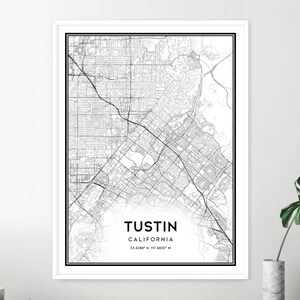 Tustin Map Print, Tustin Map Poster Wall Art, Ca City Map, California ...