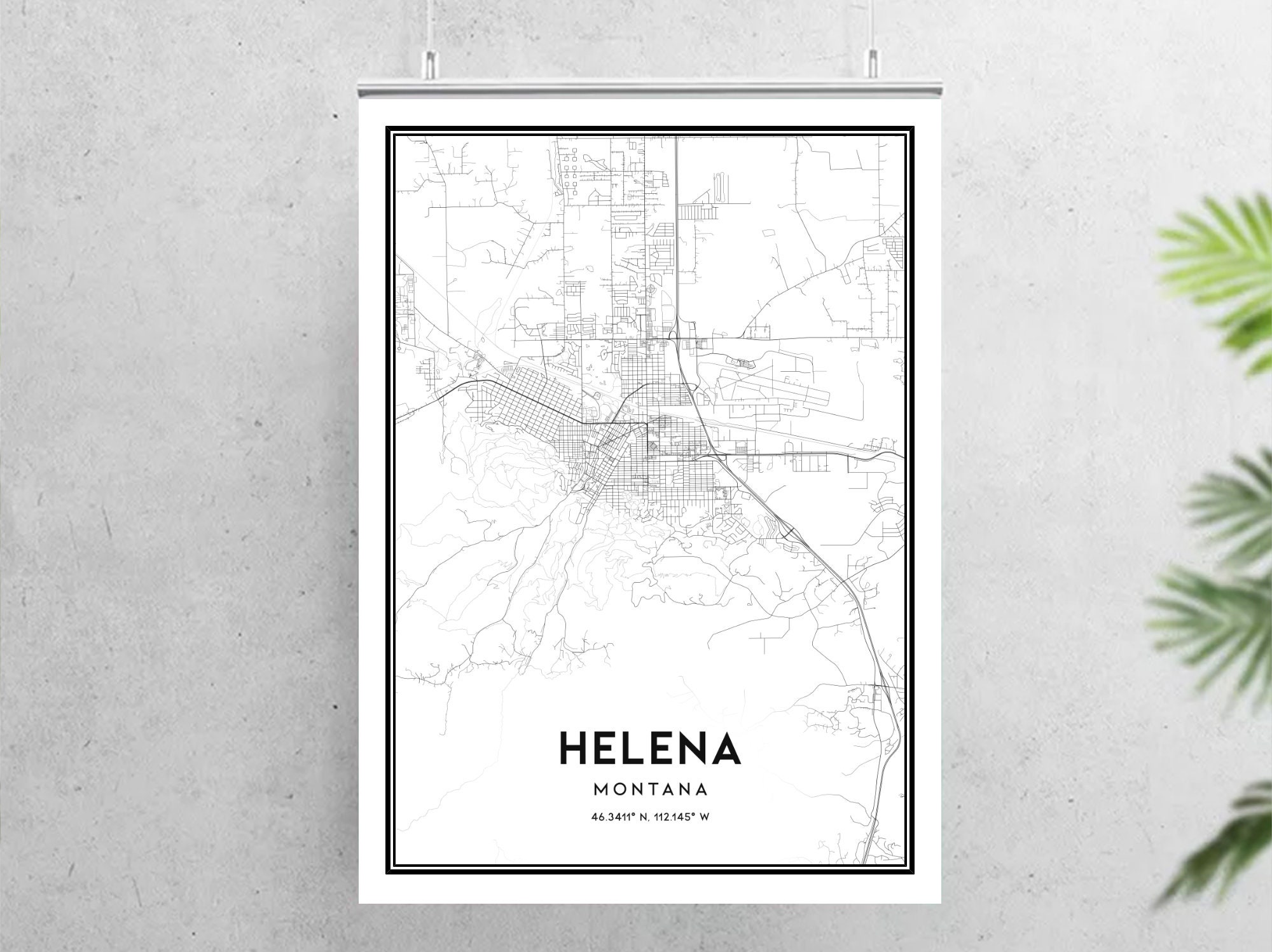 Helena Map Print Helena Map Poster Wall Art Mt City Map | Etsy