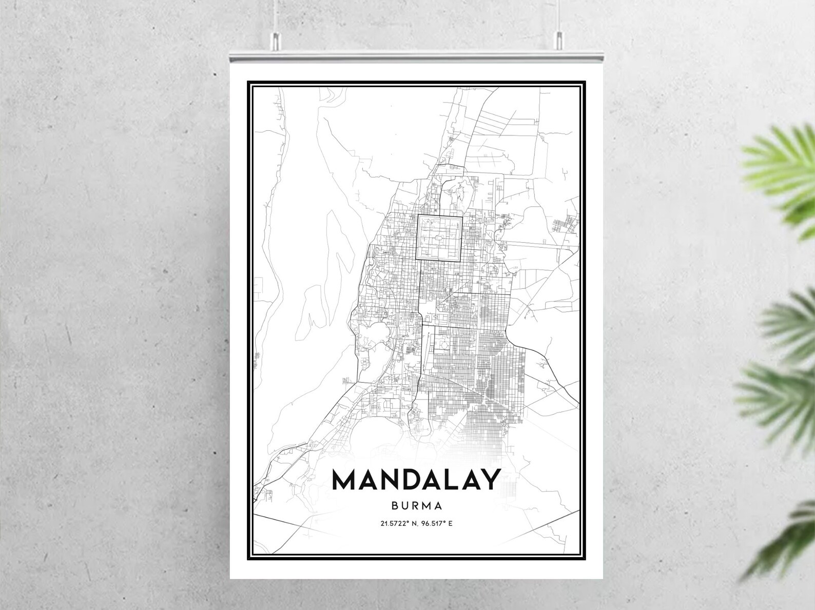 Mandalay Map Print Mandalay Map Poster Wall Art Mandalay - Etsy
