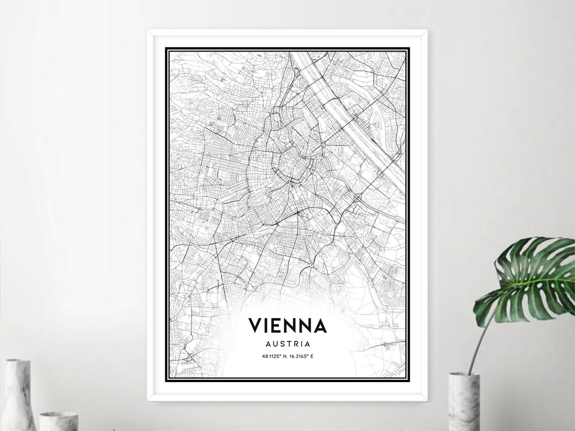 Vienna Map Print Vienna Map Poster Wall Art Vienna City Map - Etsy