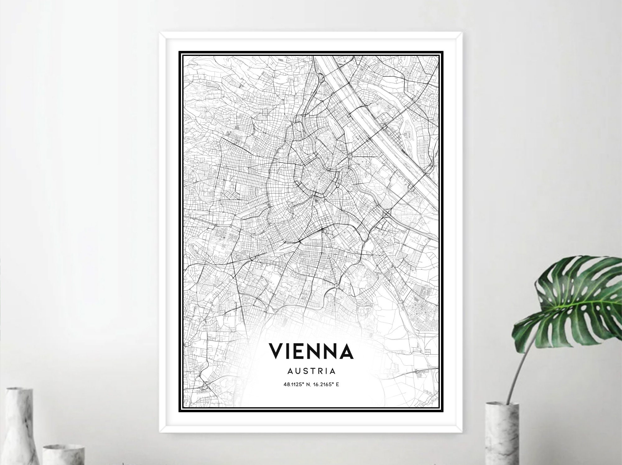 Vienna Map Print Vienna Map Poster Wall Art Vienna City Map - Etsy