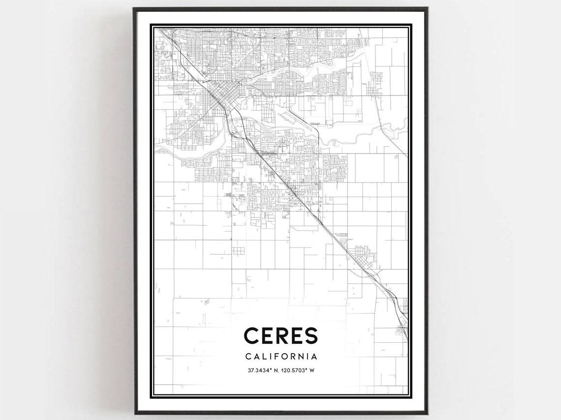Ceres Map Print Ceres Map Poster Wall Art Ca City Map | Etsy