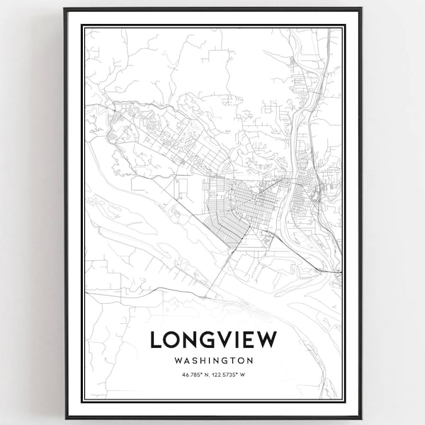 Longview Wa Map Print - Etsy