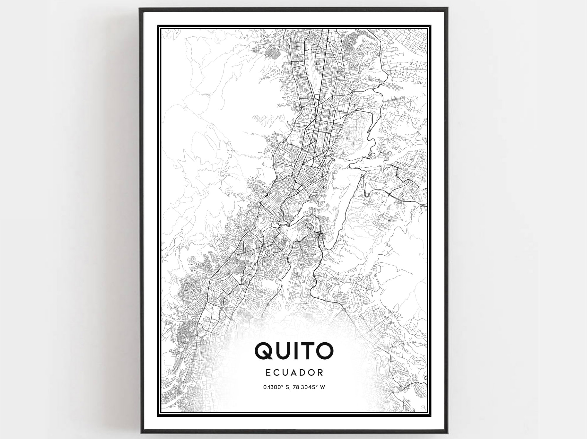 Quito Map Print Quito Map Poster Wall Art Quito City Map - Etsy México