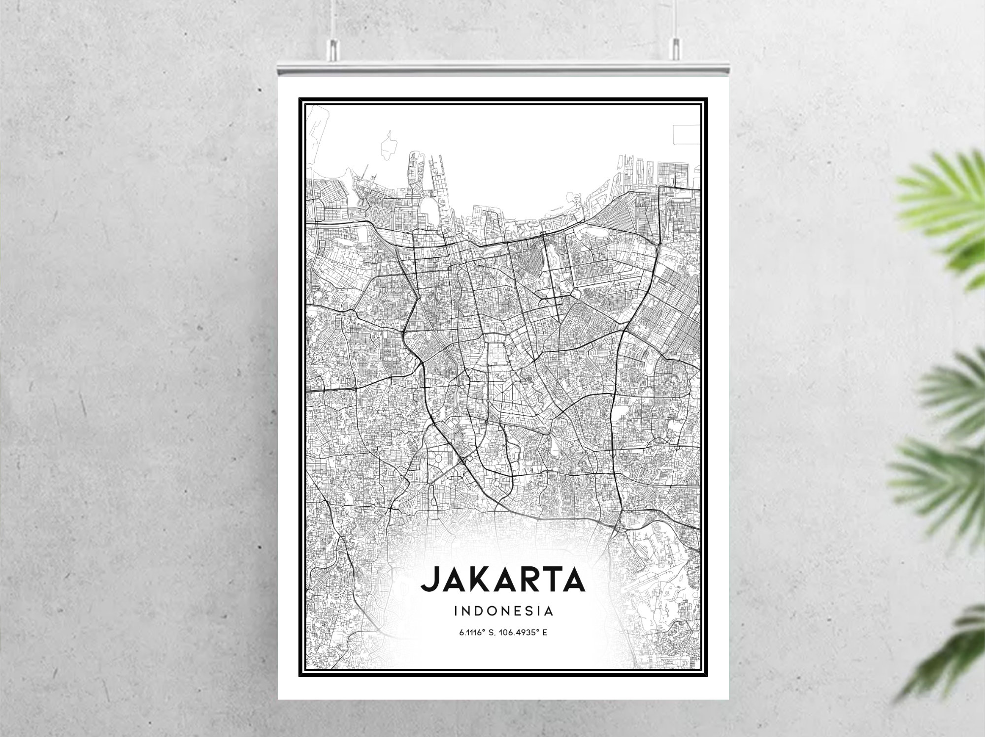 Jakarta Map Print Jakarta Map Poster Wall Art Jakarta City | Etsy