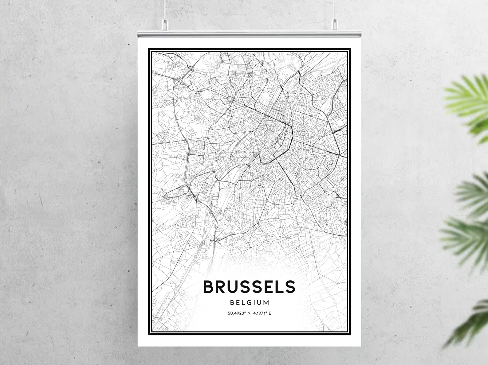 Brussels Map Print Brussels Map Poster Wall Art Brussels | Etsy