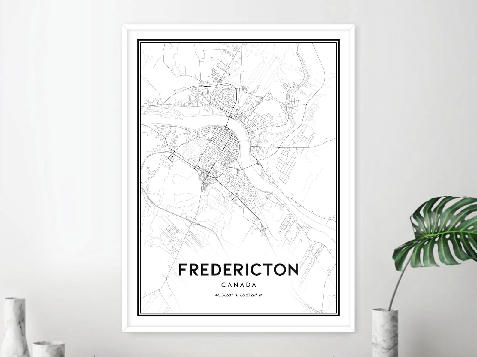 Fredericton Map Print Fredericton Map Poster Wall Art | Etsy