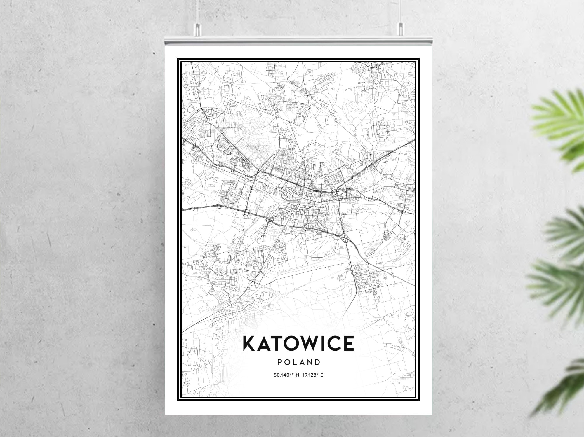 Katowice Map Print Katowice Map Poster Wall Art Katowice | Etsy