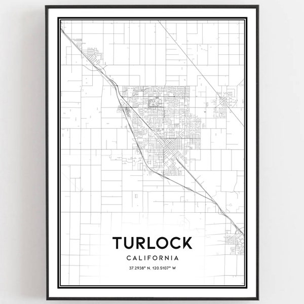 Turlock Road Map - Etsy