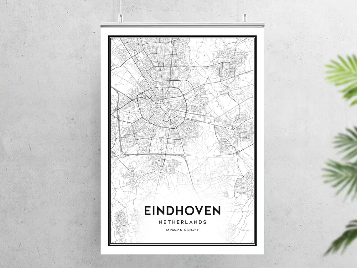 Eindhoven Map Print, Eindhoven Map Poster Wall Art, Eindhoven City Map ...