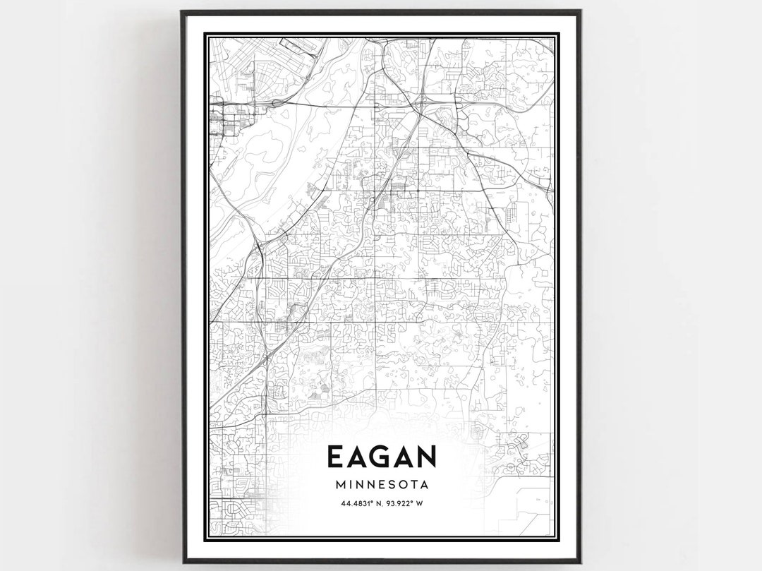 Eagan Map Print, Eagan Map Poster Wall Art, Mn City Map, Minnesota ...