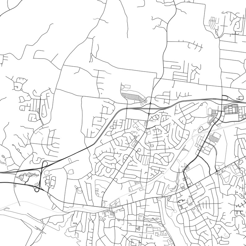 Hendersonville Map Print Hendersonville Map Poster Wall Art - Etsy