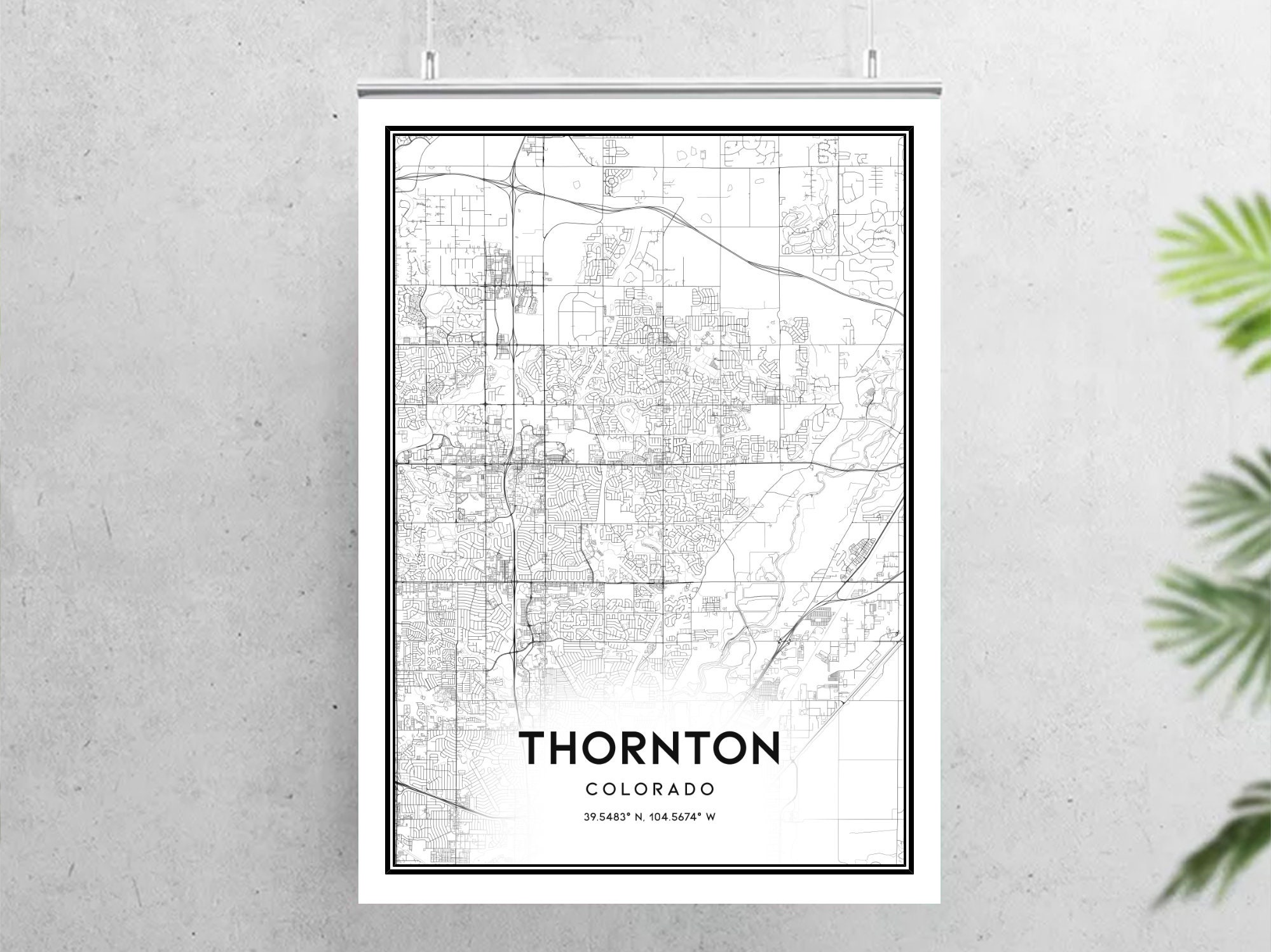 Thornton Map Print, Thornton Map Poster Wall Art, Co City Map, Colorado ...