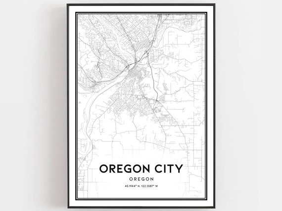 Oregon City Map Print Oregon City Map Poster Wall Art or | Etsy
