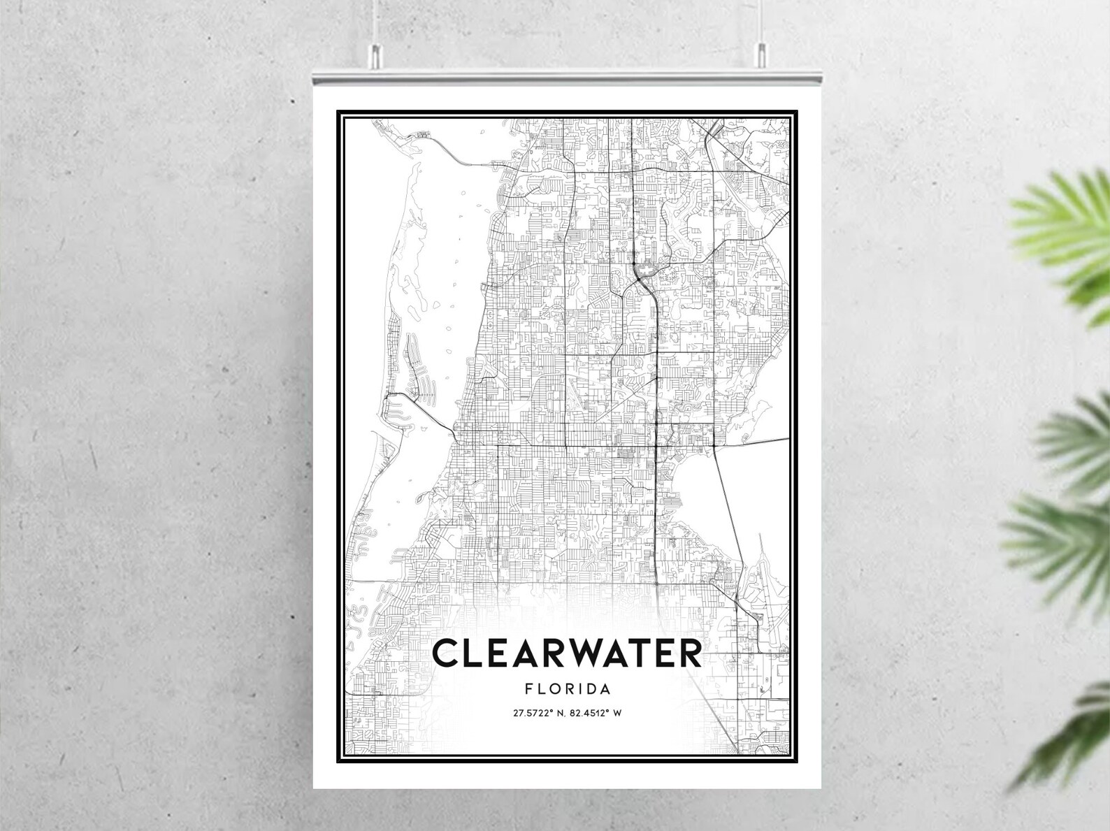 Clearwater Map Print, Clearwater Map Poster Wall Art, Fl City Map ...